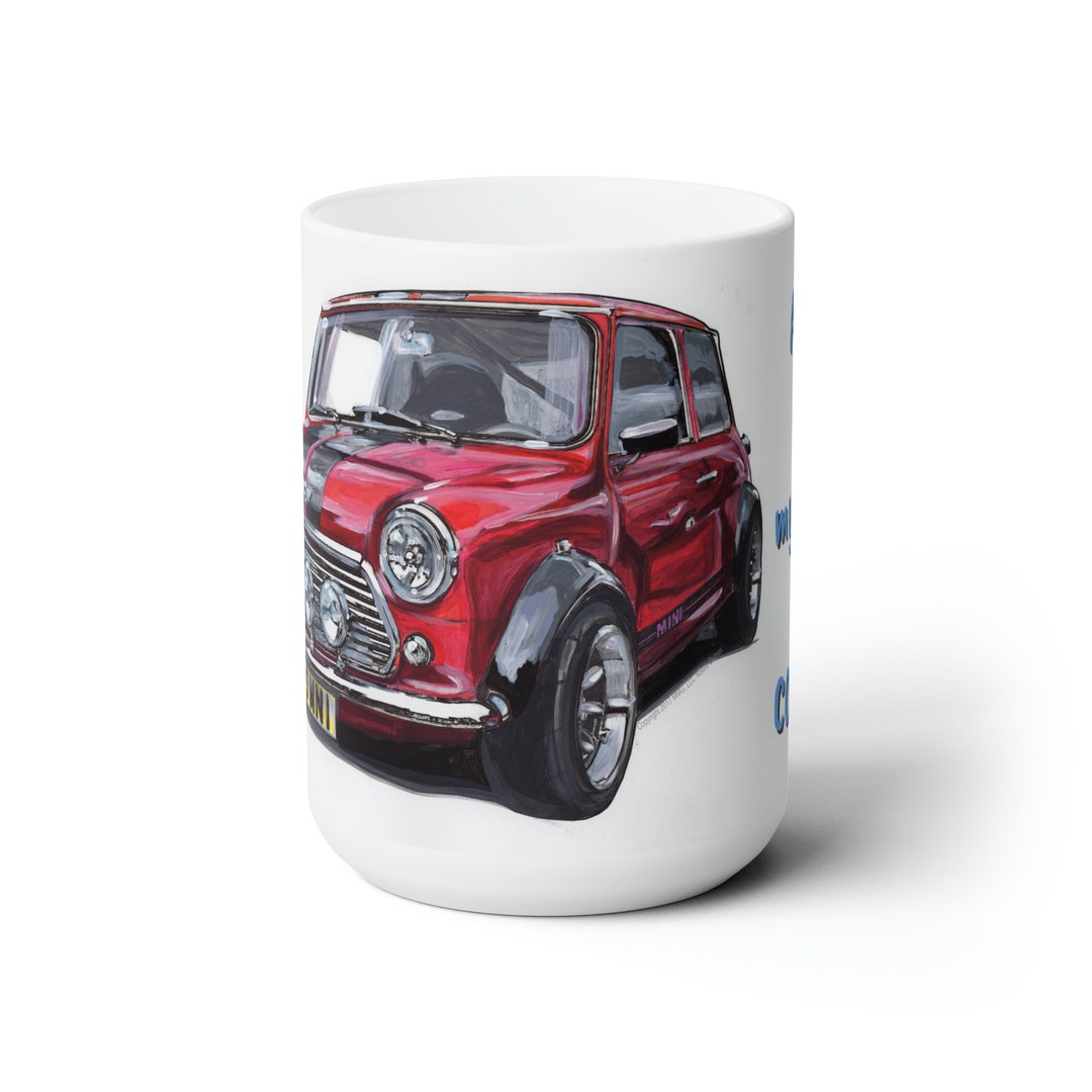Hand Painted Mini Cooper Mug: Original Automotive Artwork, Unique Gift ...