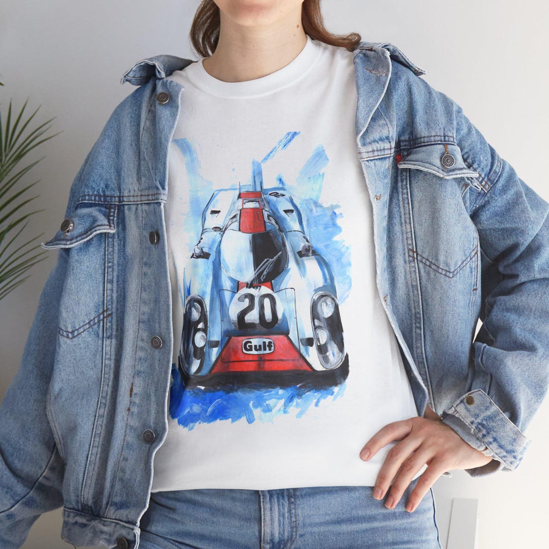 Gulf Racing Vintage Porsche 917 Artwork Tee Retro Style for Motorsport ...