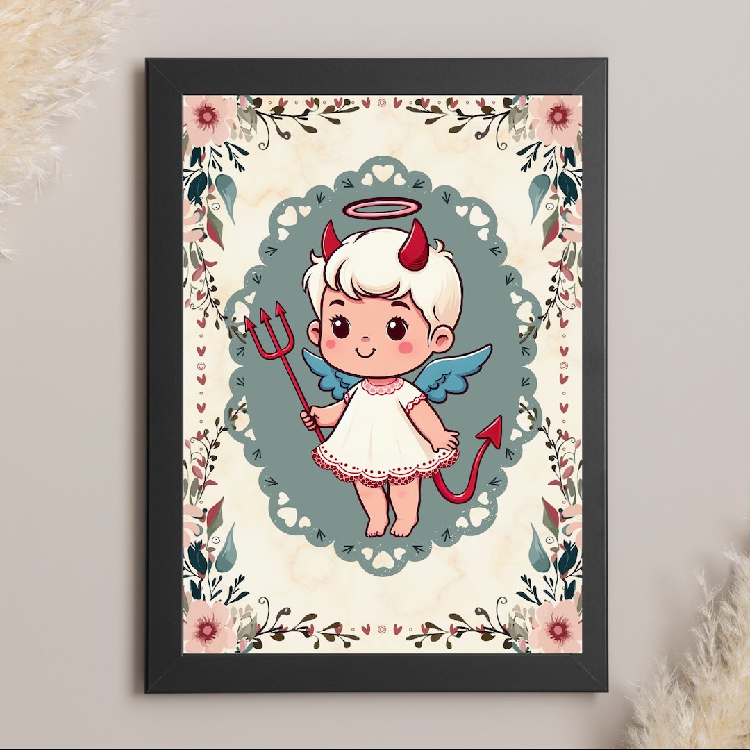 Cherub Devil 5x7 Art Print Dark Art Gothic Art - Etsy