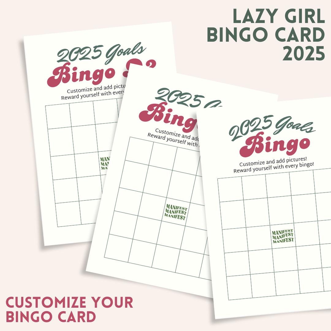 Vision Board Bingo Card Planner | Goal Tracker & Manifestation Tool - Etsy