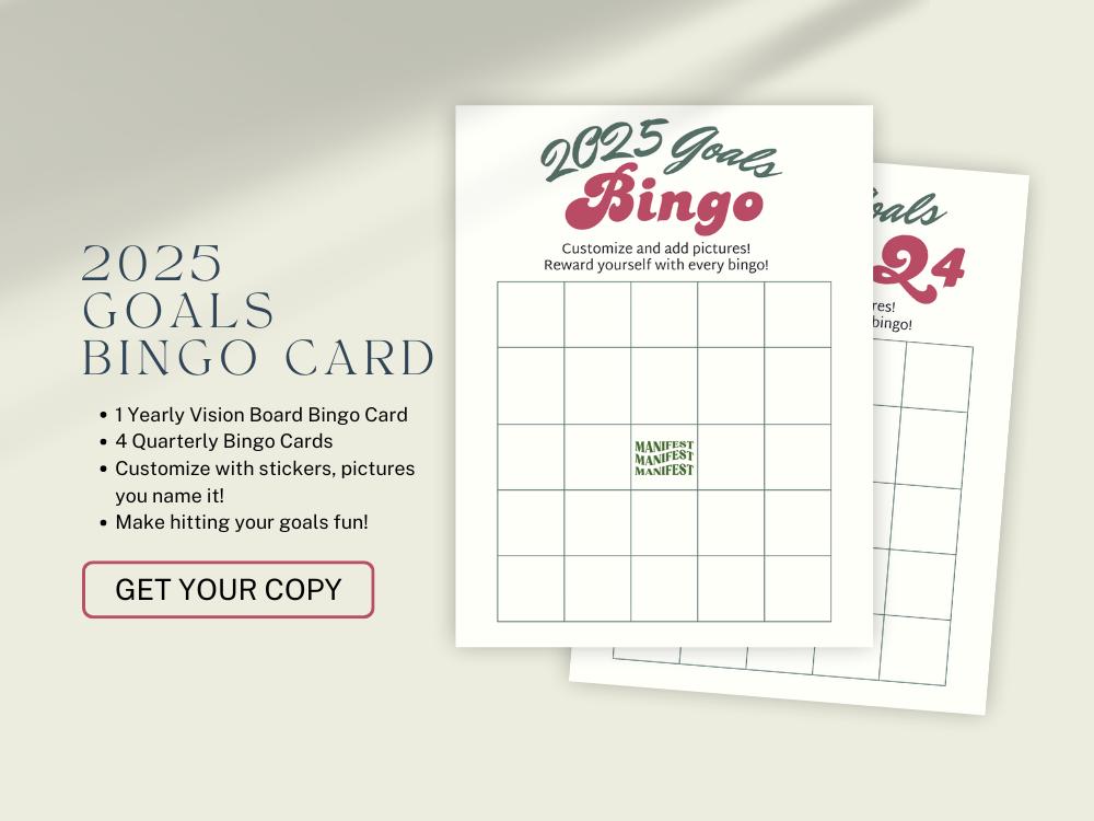 Vision Board Bingo Card Planner | Goal Tracker & Manifestation Tool - Etsy