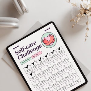 Self-care Challenge Planner Digital Product Easy Download - Etsy