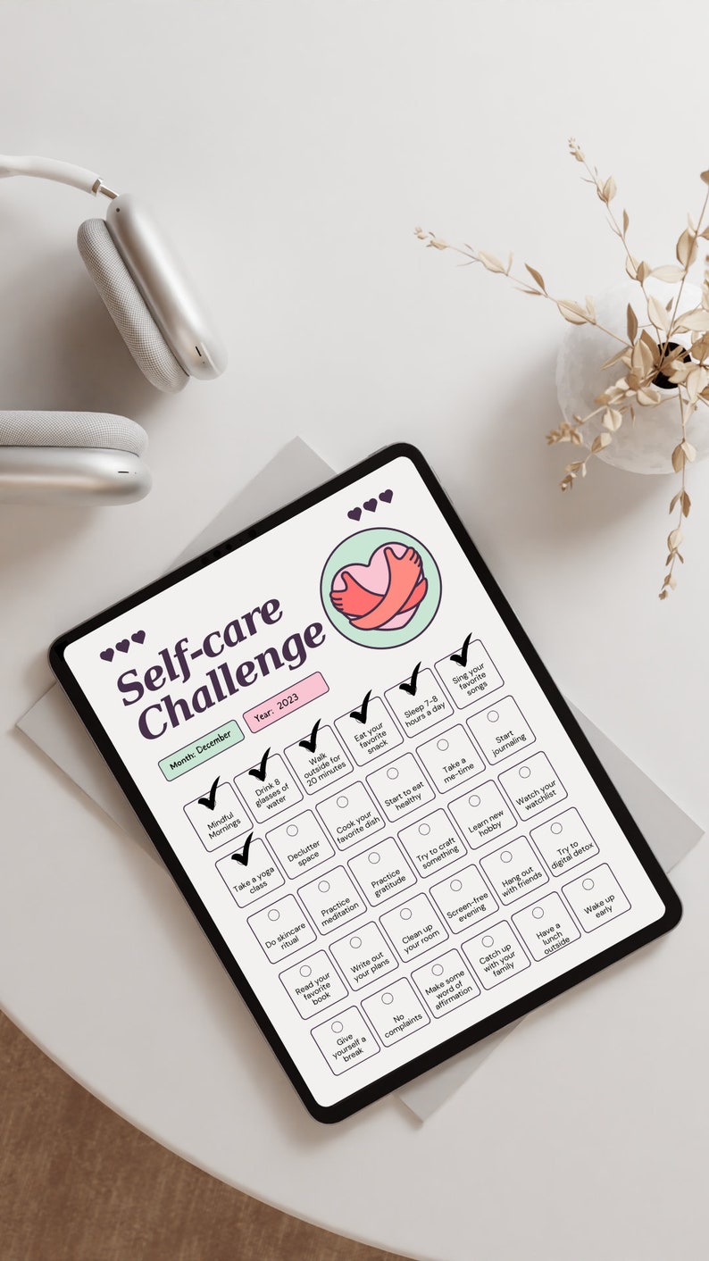 Self-care Challenge Planner Digital Product Easy Download - Etsy