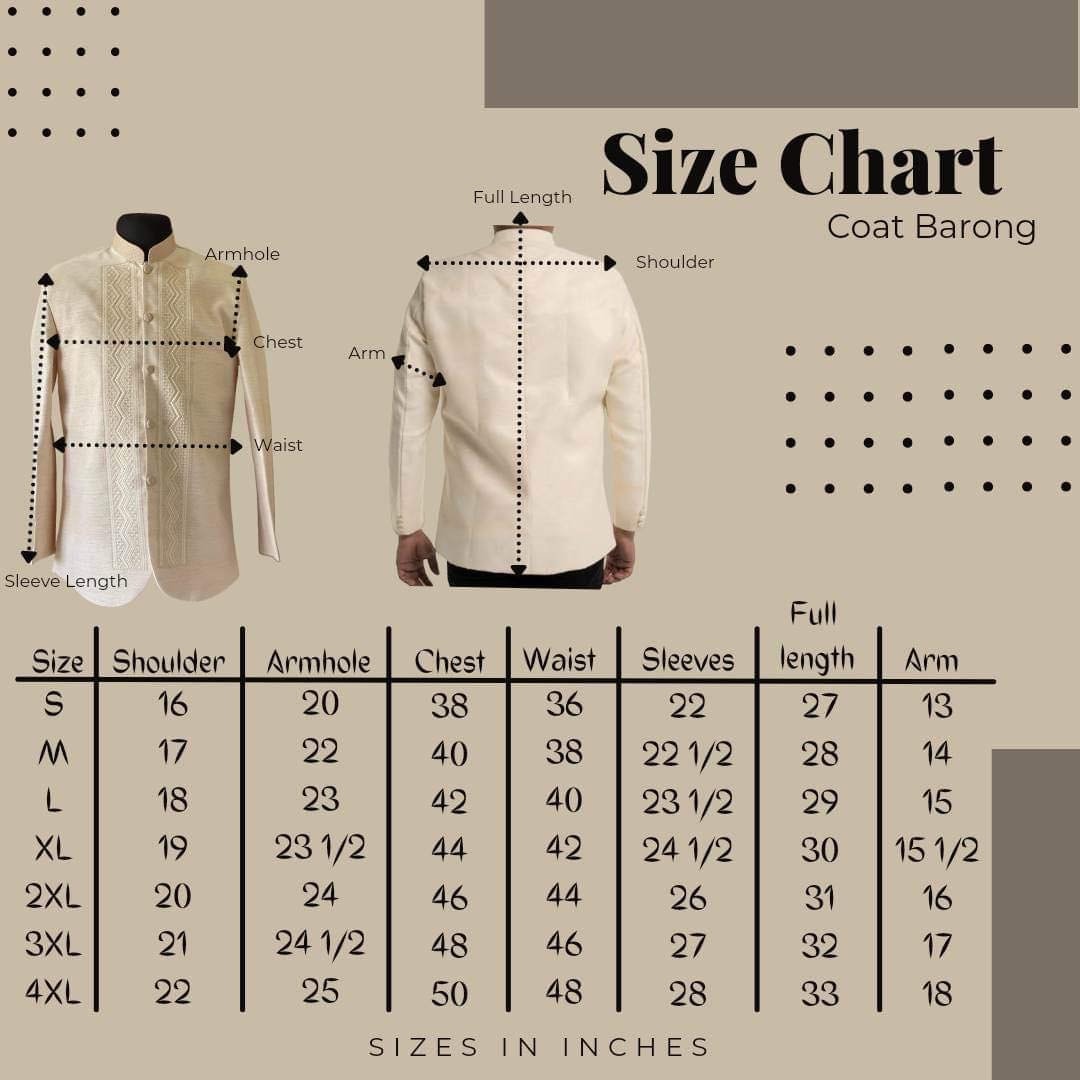 Chinese Collar Traditional Filipino Clothes Coat Barong-zigzag - Etsy