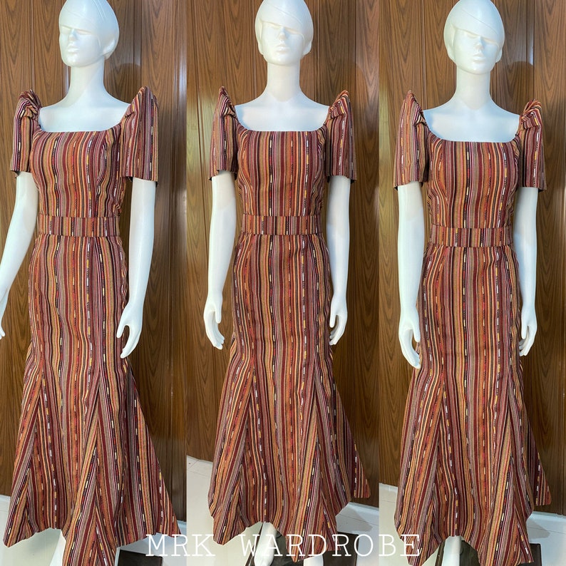 Inabel Filipiniana Serpentina Gown Browny - Etsy