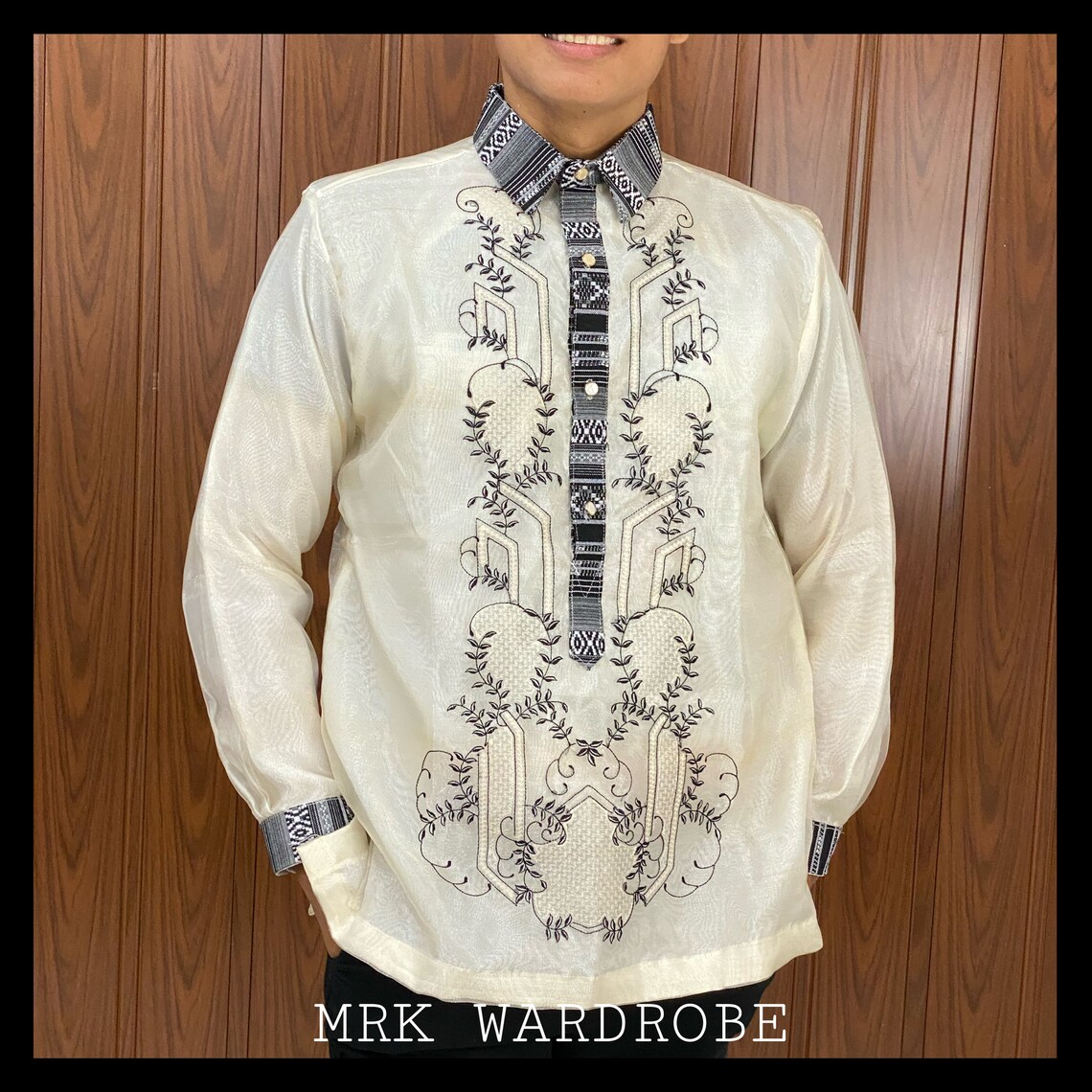 Traditional Men’s Barong Sports Collar - Etsy