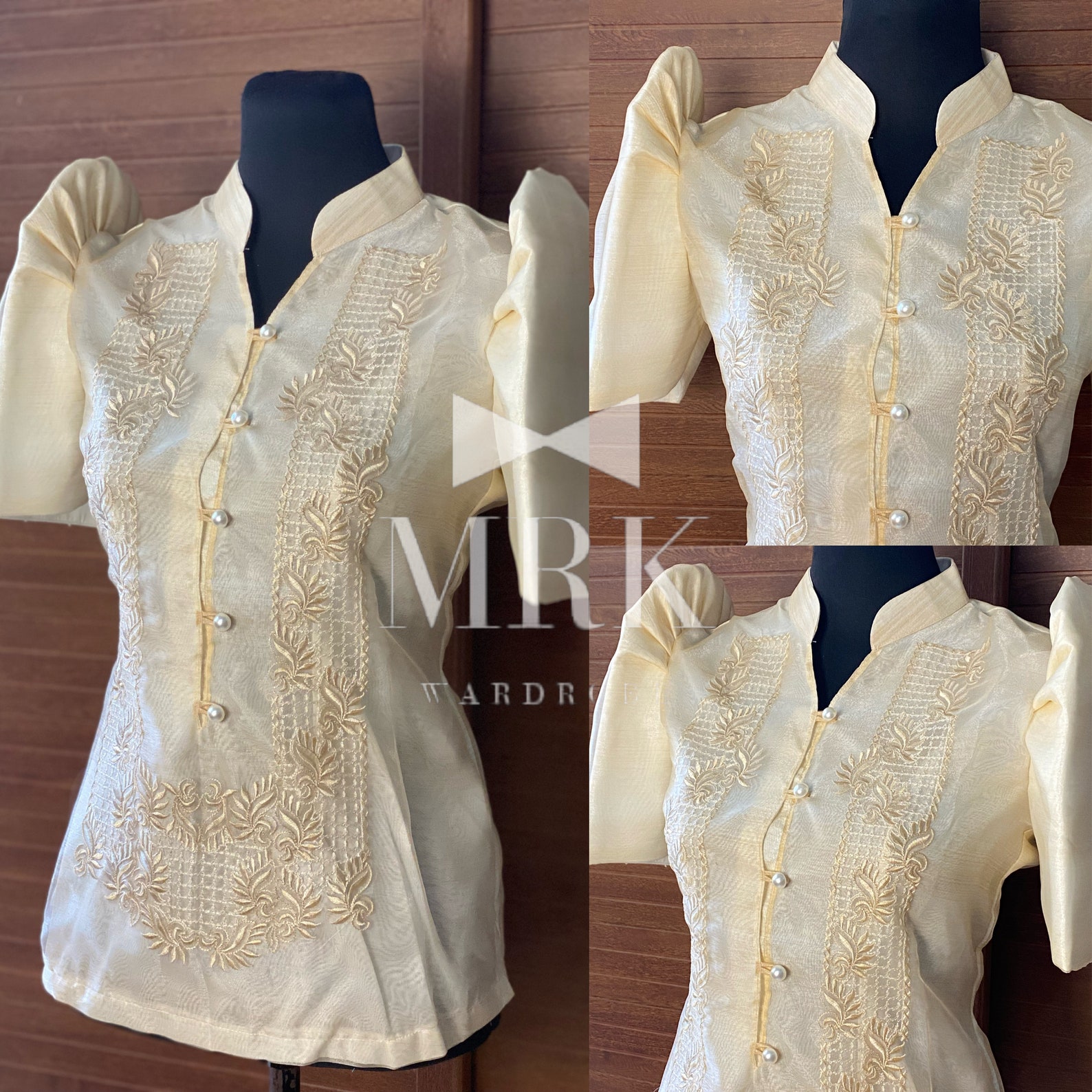 Ladies Barong Filipiniana Top With Ethnic Skirt - Etsy