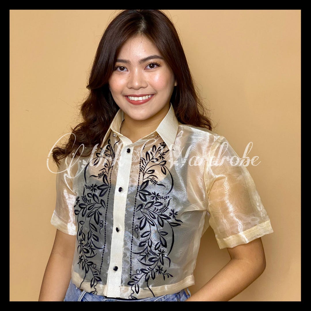 Cropped Ladies Barong Top- Sarah Top - Etsy