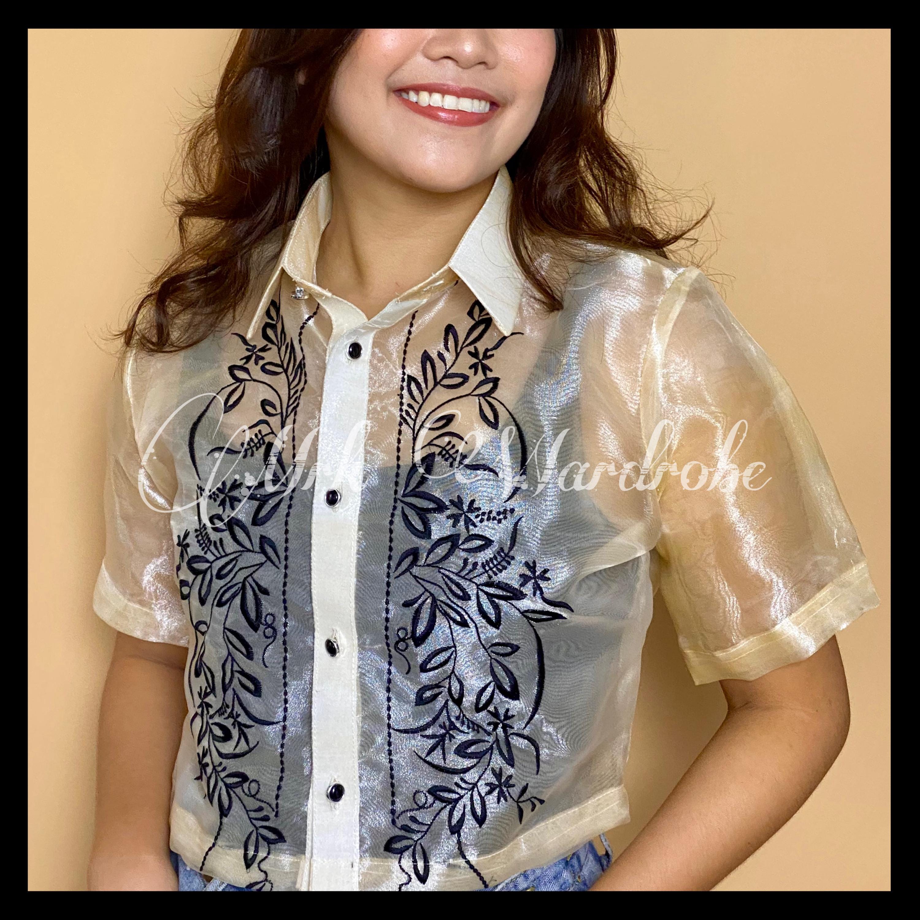 Cropped Ladies Barong Top Sarah Top - Etsy