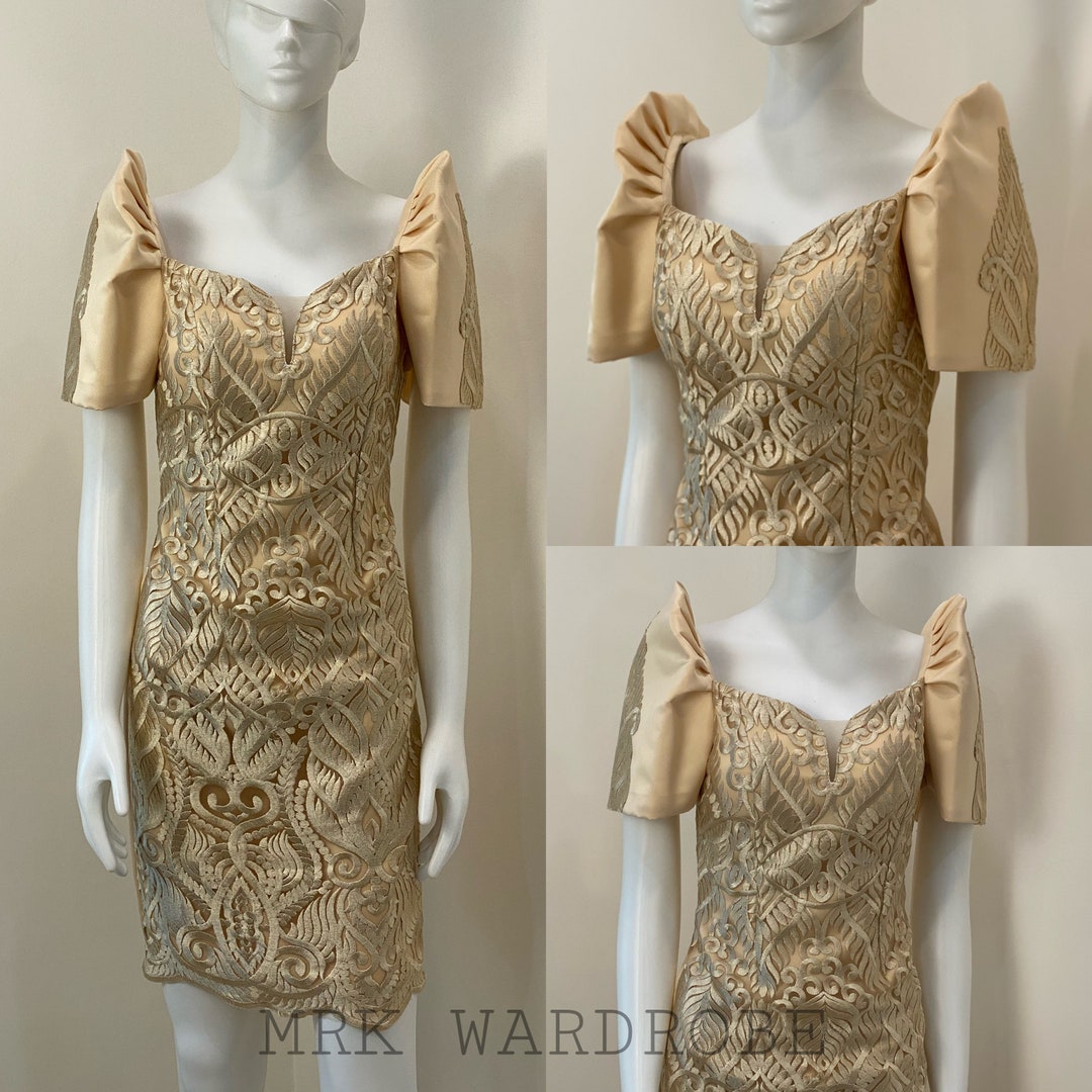 Filipiniana Dress Full Lace Butterfly Sleeves - Etsy