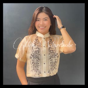 Cropped Ladies Barong Top- CN Polo - Etsy