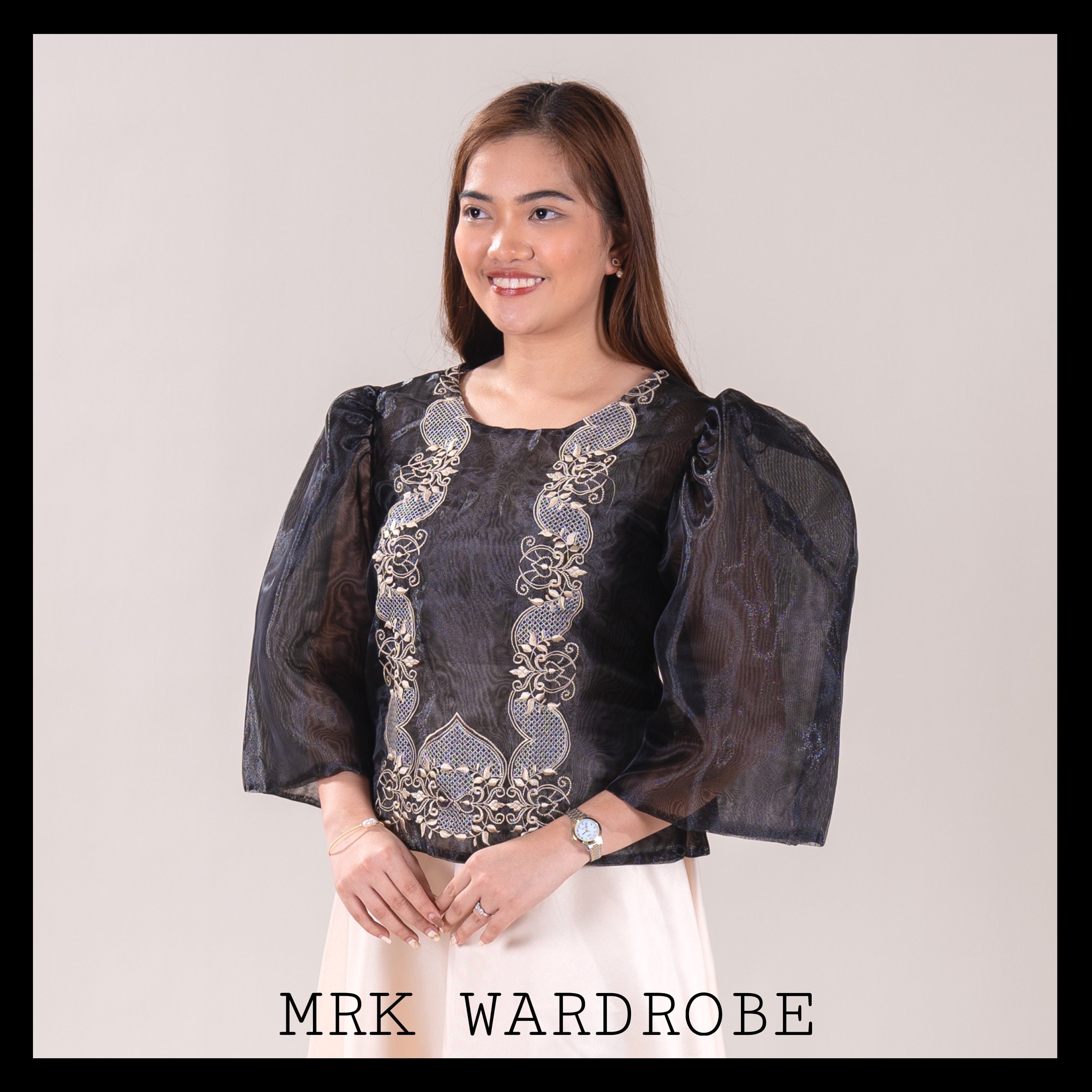 Maria Clara Ibarra Top Traditional Filipino Clothing Black - Etsy