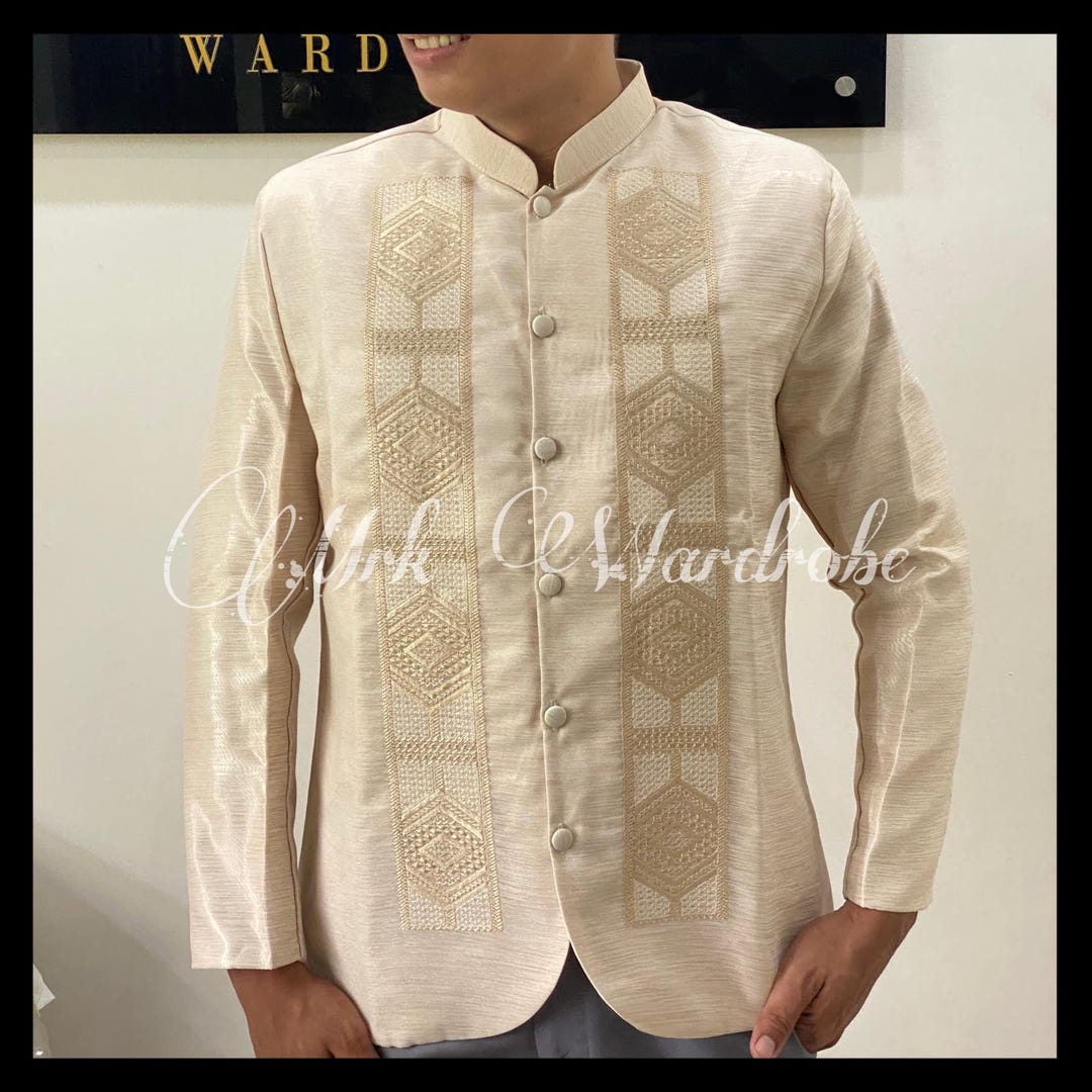 Chinese Collar Traditional Filipino Clothes Coat Barong- Weave - Etsy