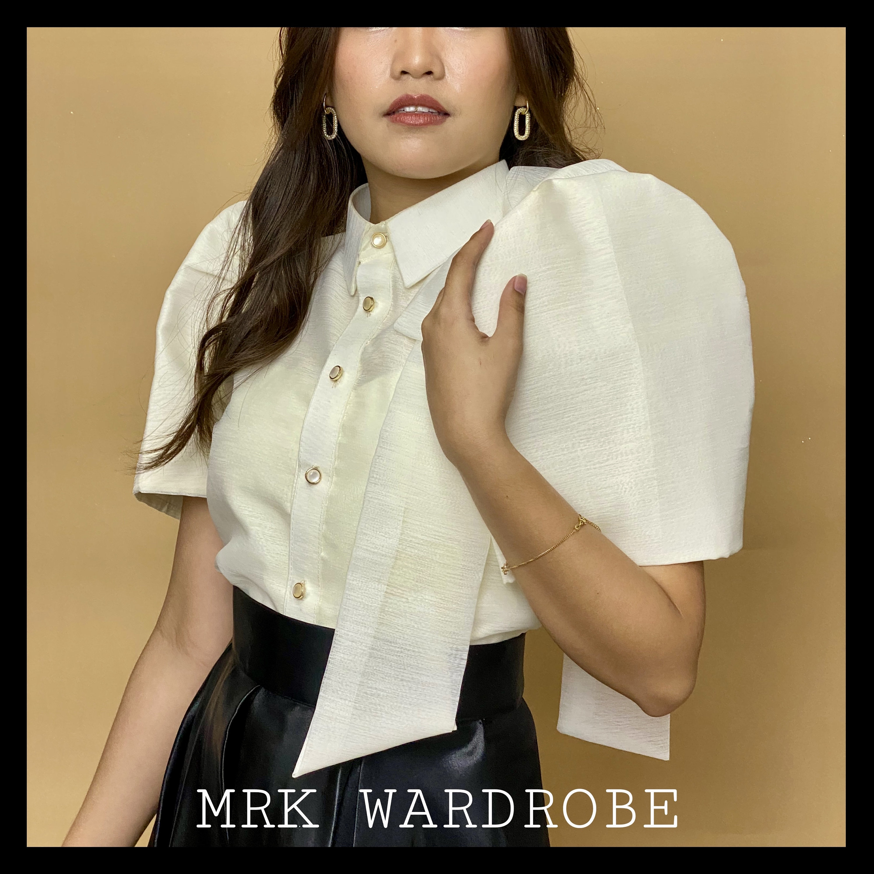 Cream Plain Filipiniana Cropped Top ES Top - Etsy