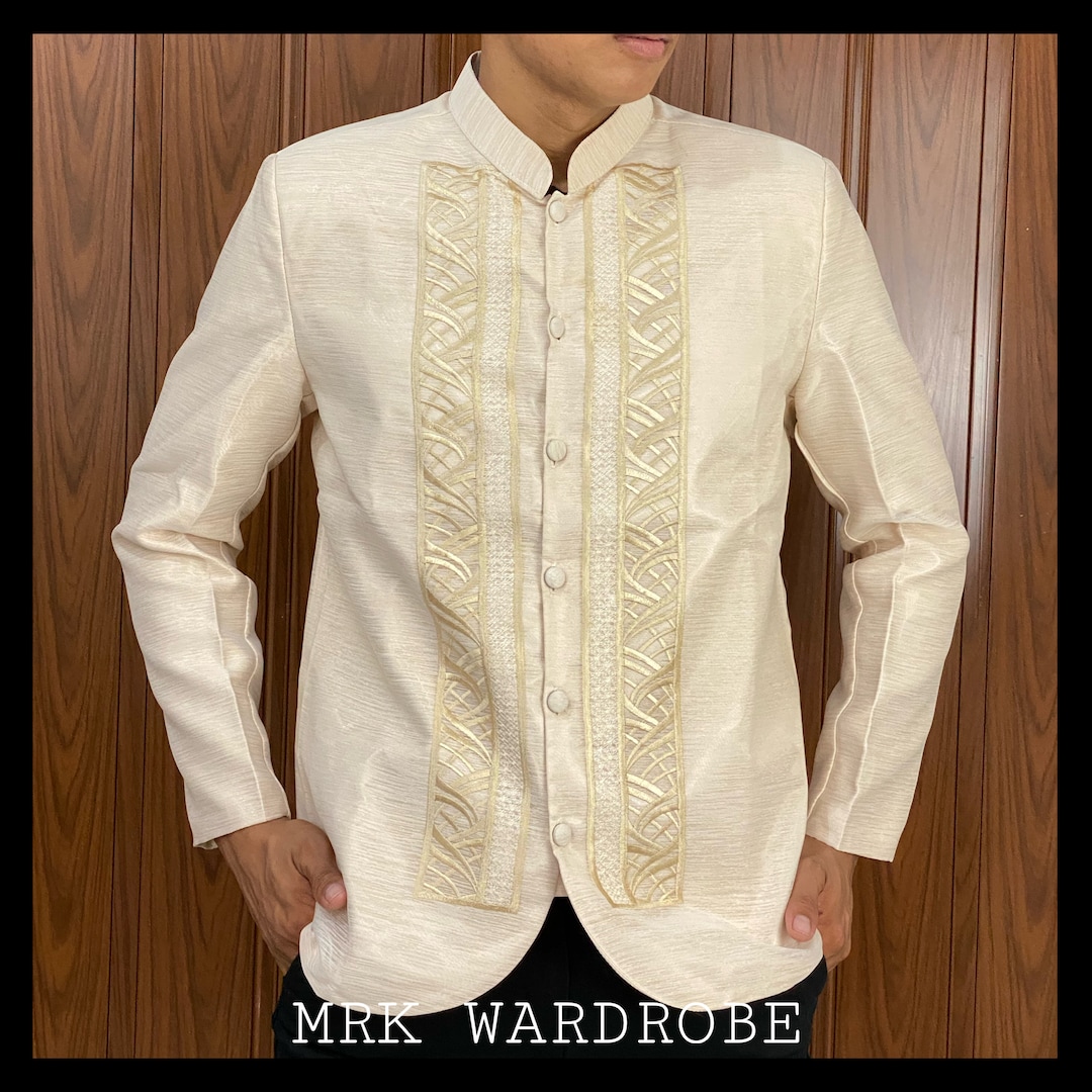 Chinese Collar Traditional Filipino Clothes Coat Barong- Weave - Etsy