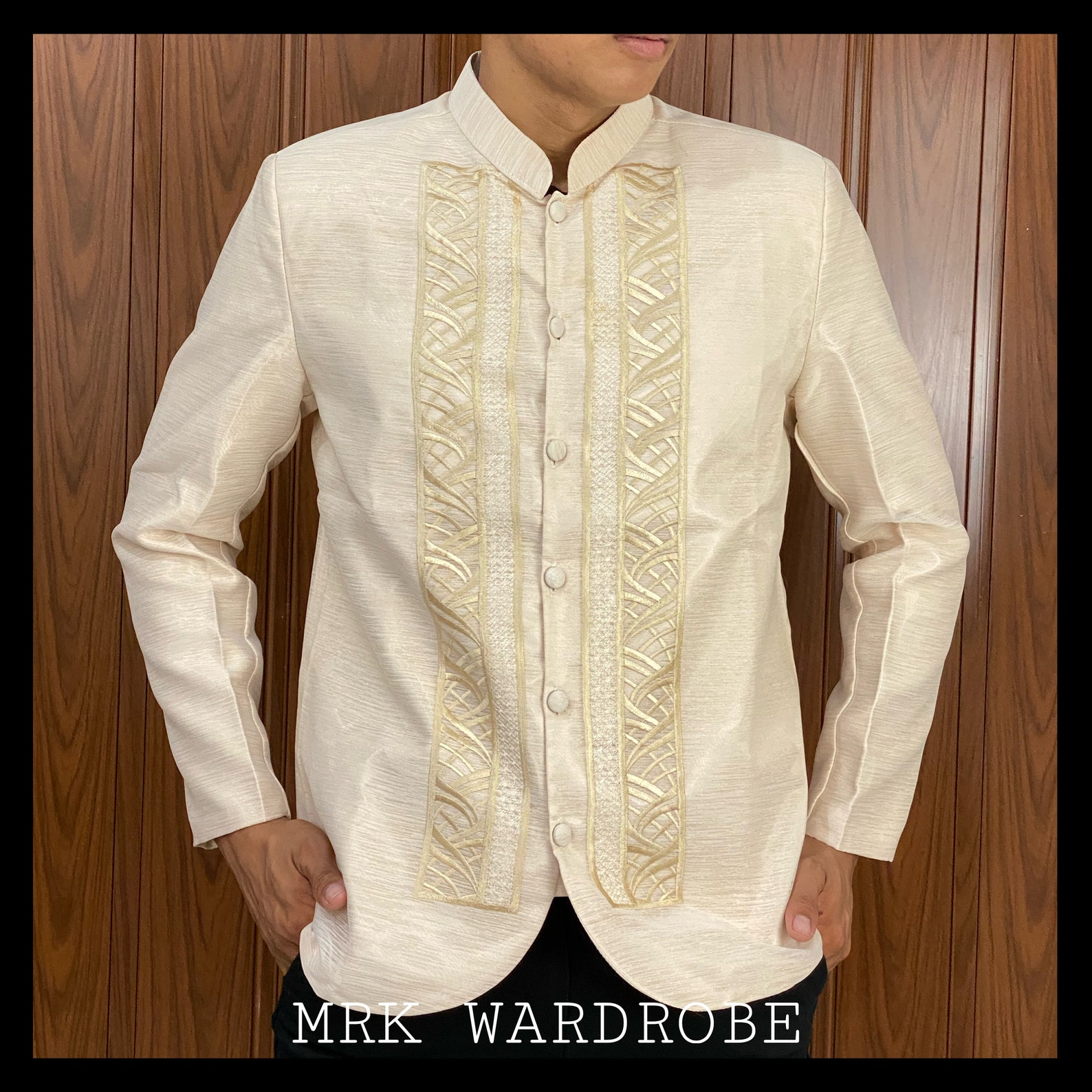 Chinese Collar Traditional Filipino Clothes Coat Barong Weave - Etsy