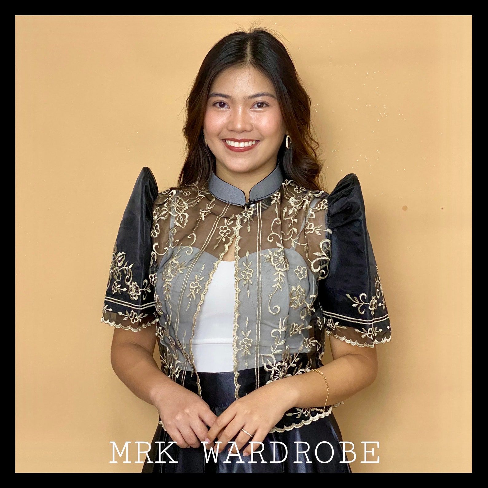 Chinese Collar Embroidered Bolero Filipiniana Rose - Etsy
