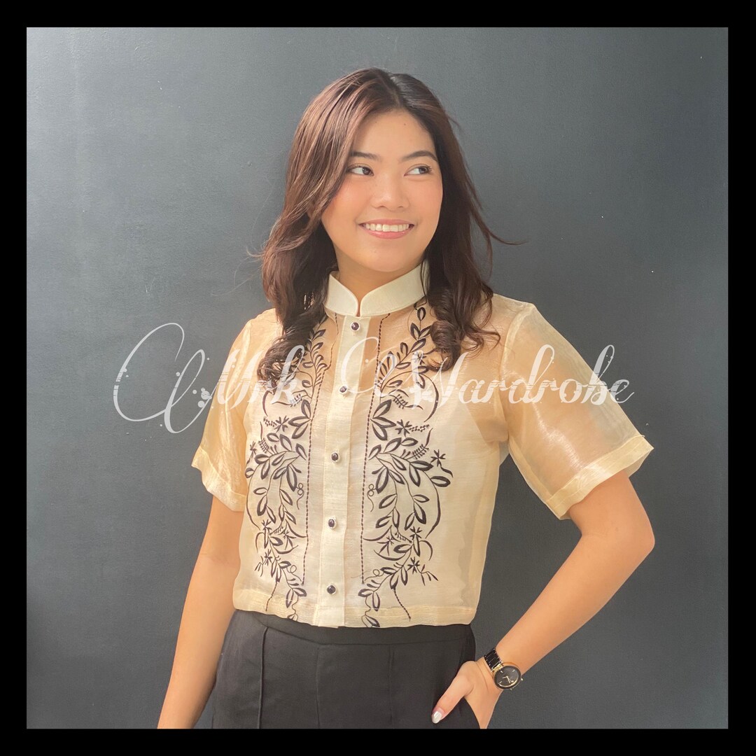 Cropped Ladies Barong Top- CN Polo - Etsy