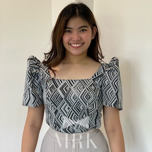 Ethnic Square Neck Inabel Filipiniana Top - Etsy