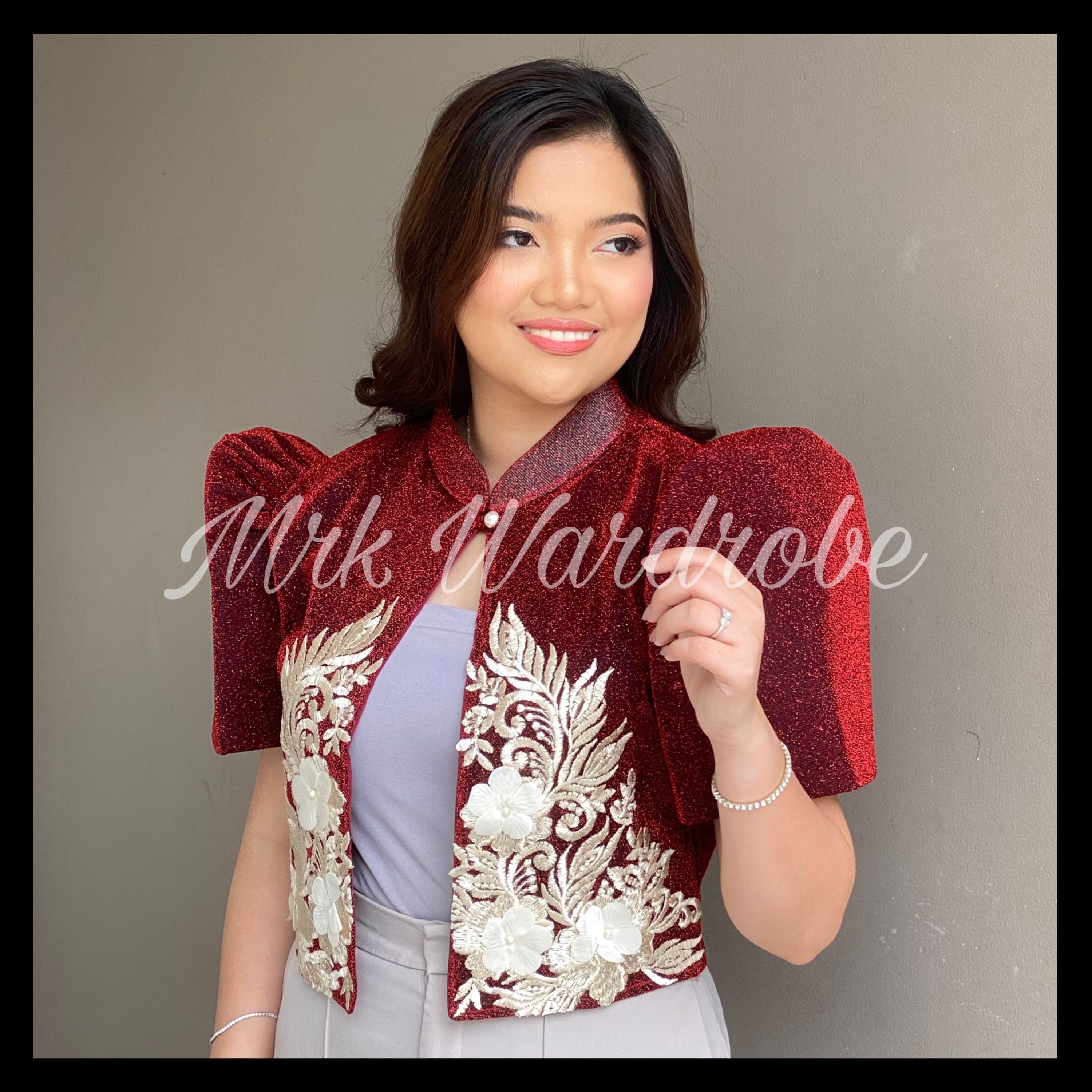 Filipiniana Bolero- Candycrush Mandarin Collar 5 Colors Available - Etsy