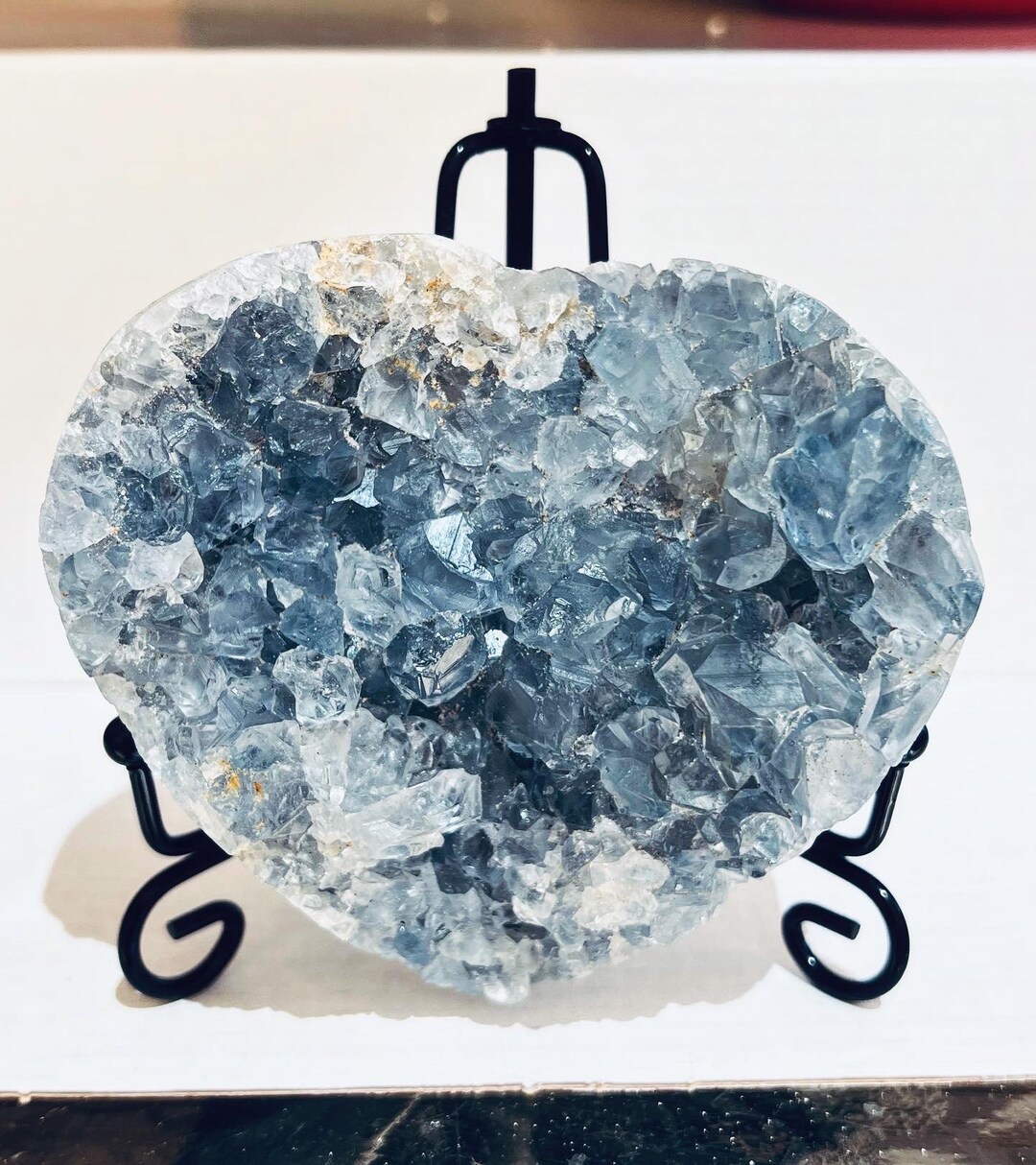 Blue Celestite Crystal Gemstone,heart Shaped,unique Geode Specimen, Raw ...