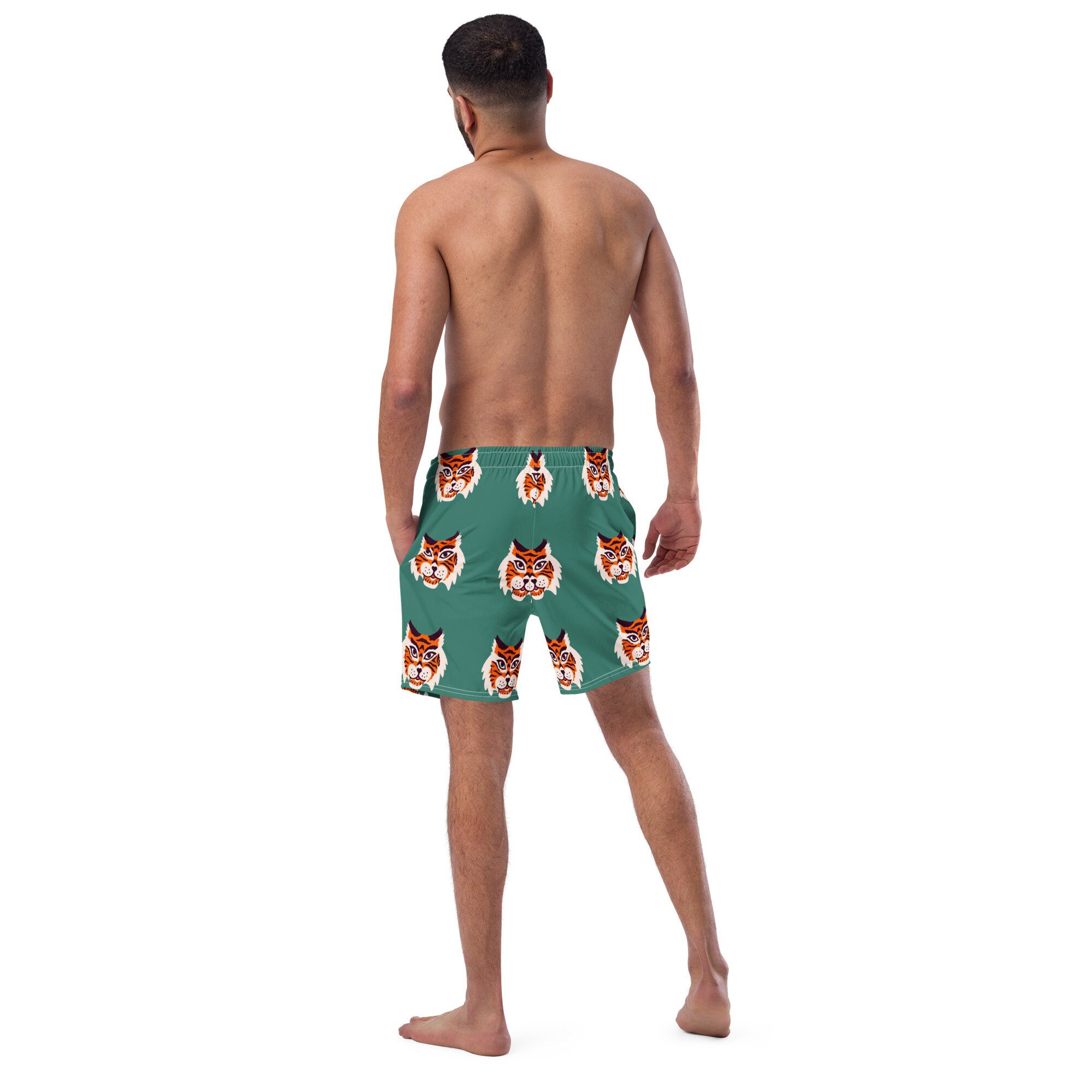 Men's Swim Trunks Teal Tiger - Etsy