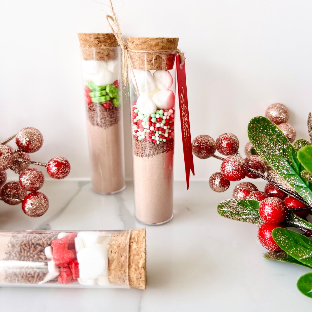 Christmas Hot Chocolate Favours for Guests, Stocking Filler, Cocoa Mix ...