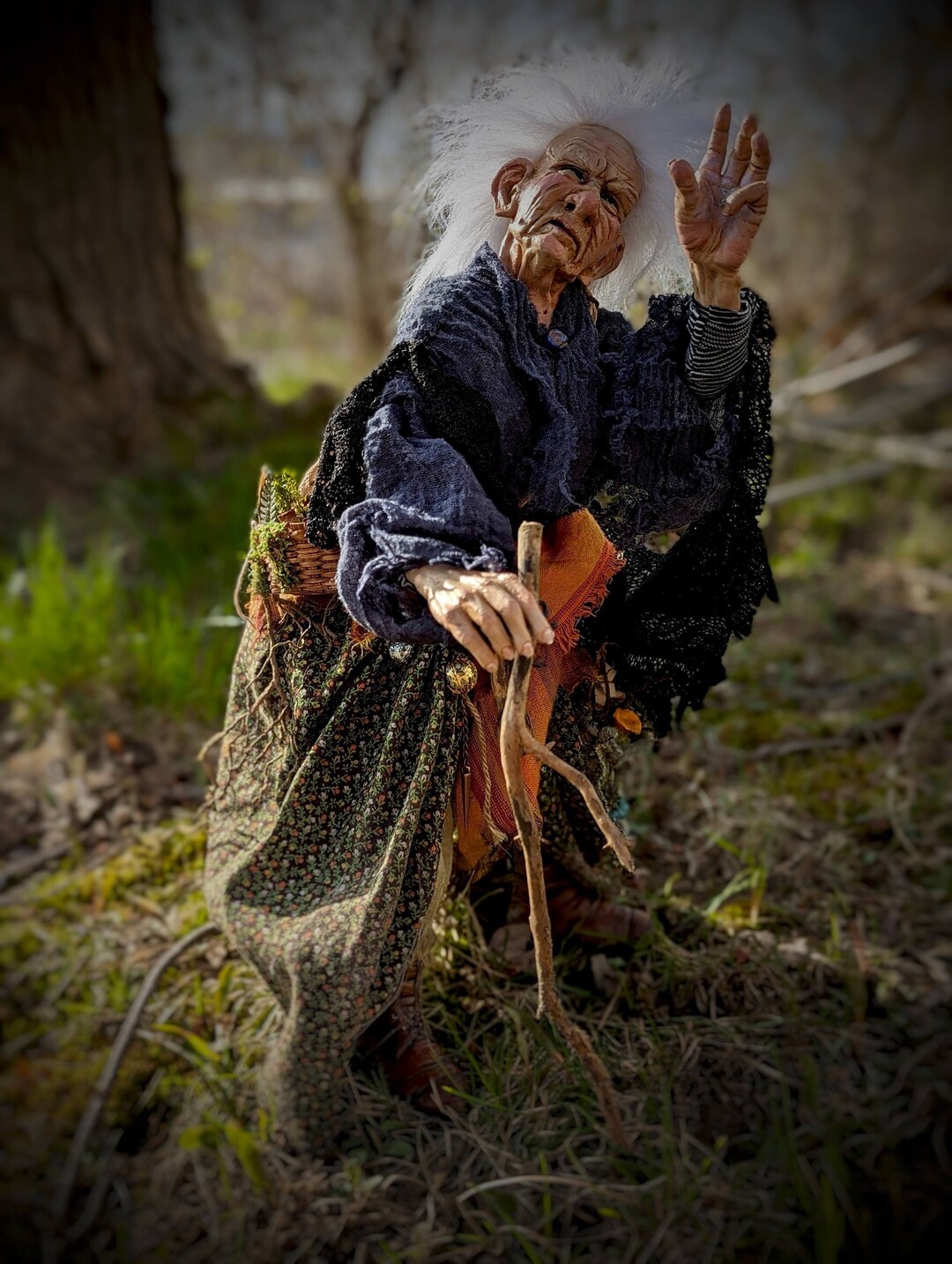 Crone Woman, Fiona the Elderly Forest Witch Art Doll, Halloween ...