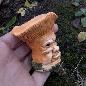Crankypants, Chanterelle, Grumpy, Mushroom Figurine, Orange Toadstool ...