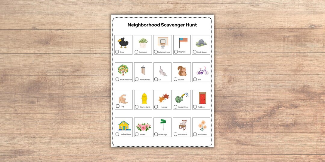 Neighborhood Scavenger Hunt: Homeschool Printable (digital Download) - Etsy