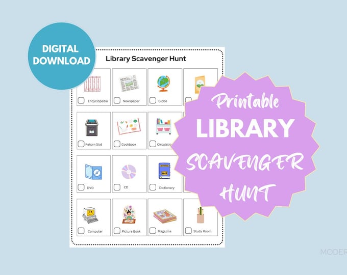 Library Scavenger Hunt | Scavenger Hunt Digital Download | Homeschool ...
