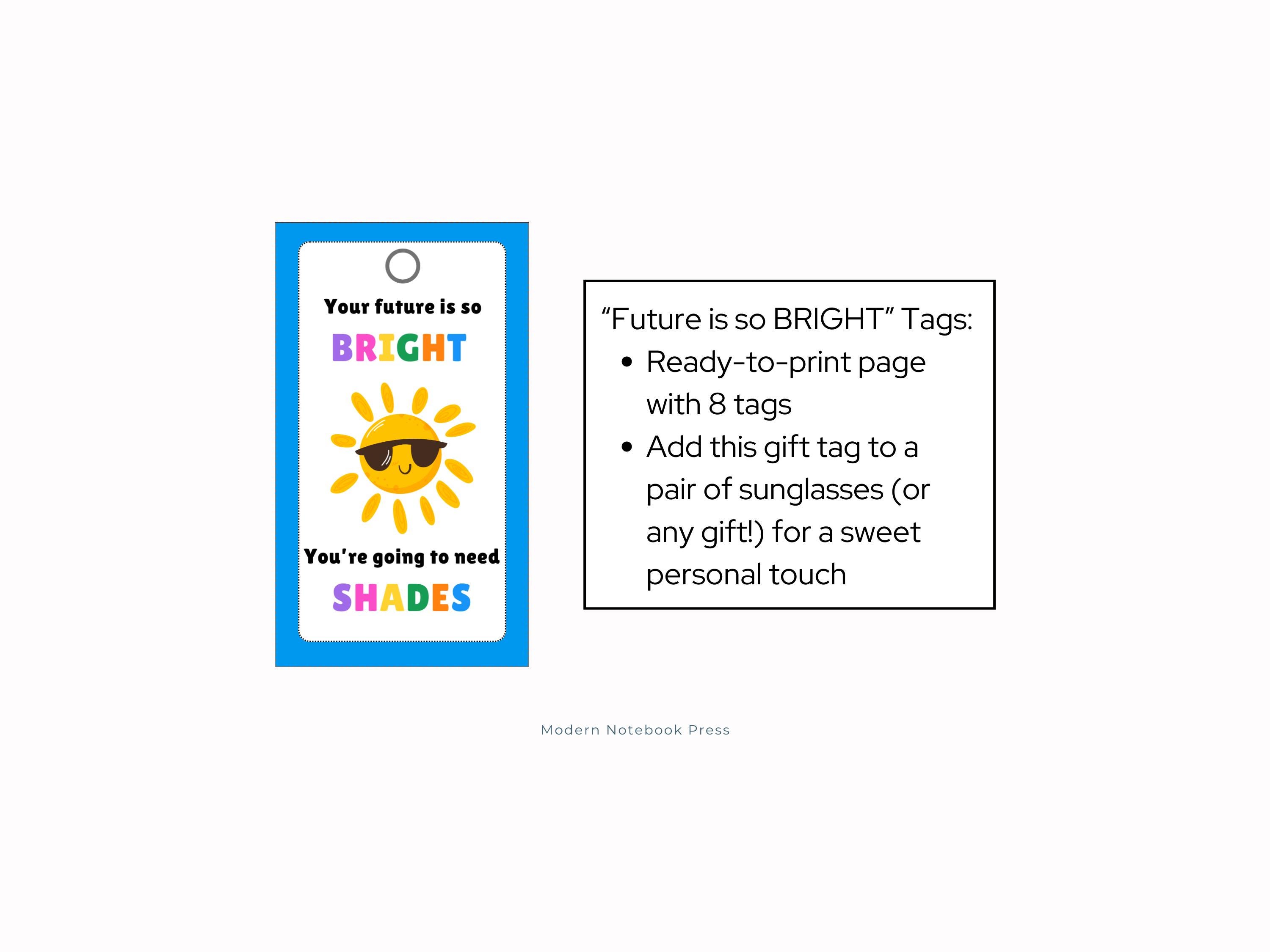 Graduation Present Gift Tag Printable | End of the Year Classroom Favor ...