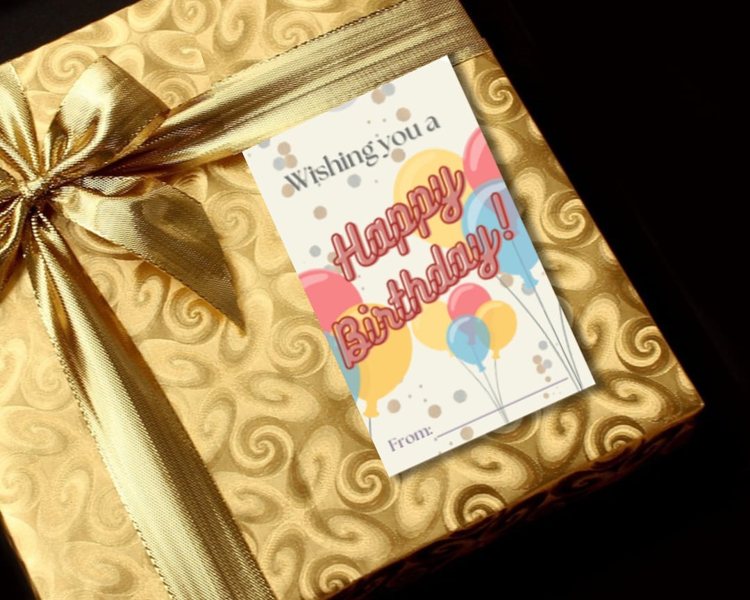 Printable Happy Birthday Gift Tags, ‘wishing You a Happy Birthday’ Gift ...