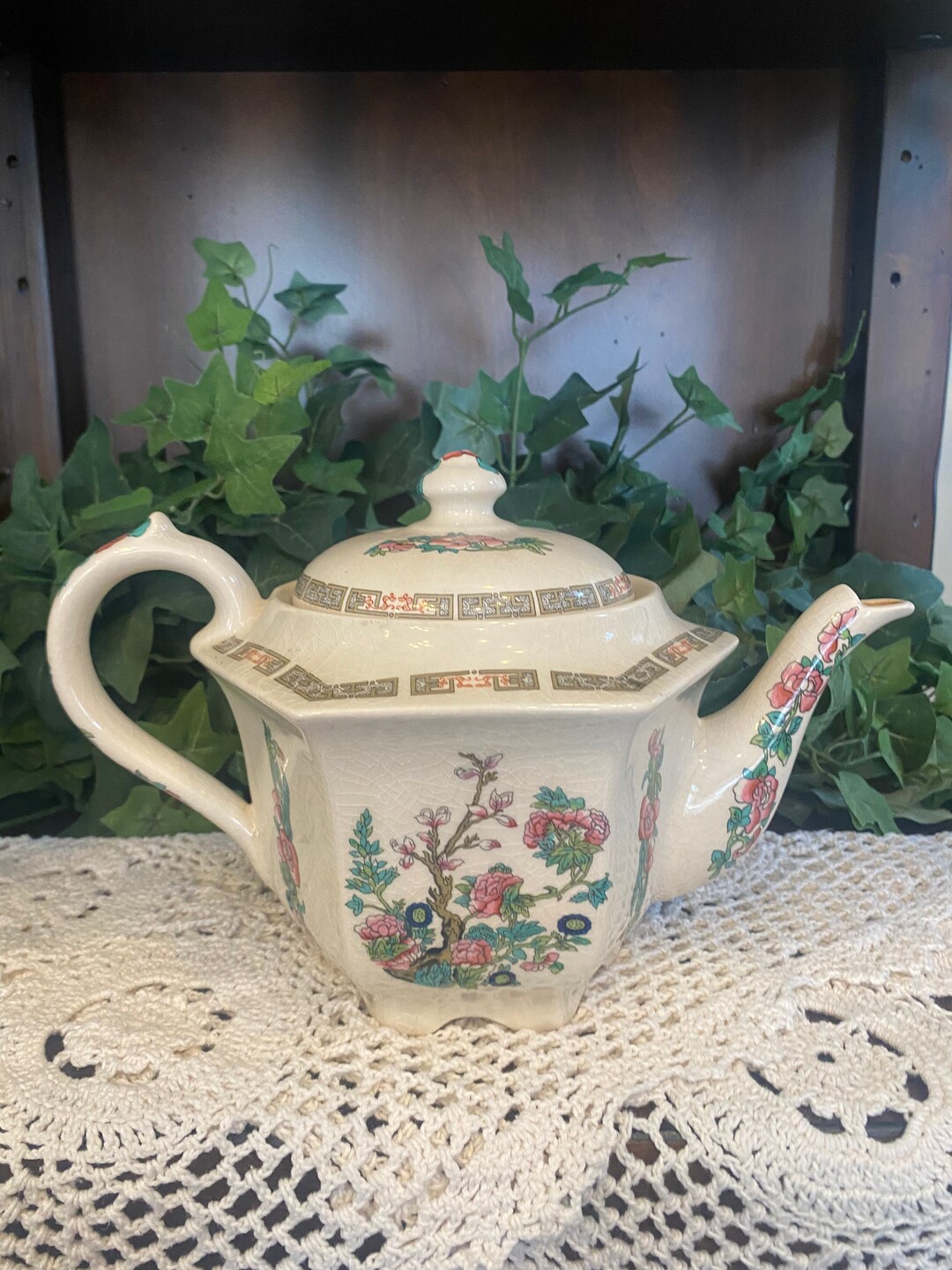 Vintage Sadler Hexagonal Indian Tree Teapot - Etsy