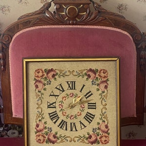 Vintage Embroidered Clock - Etsy