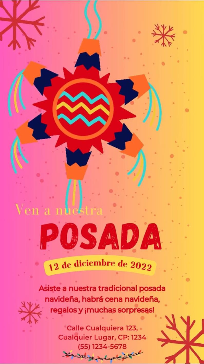 Invitación de posada navideña con movimiento de piñata - Etsy México