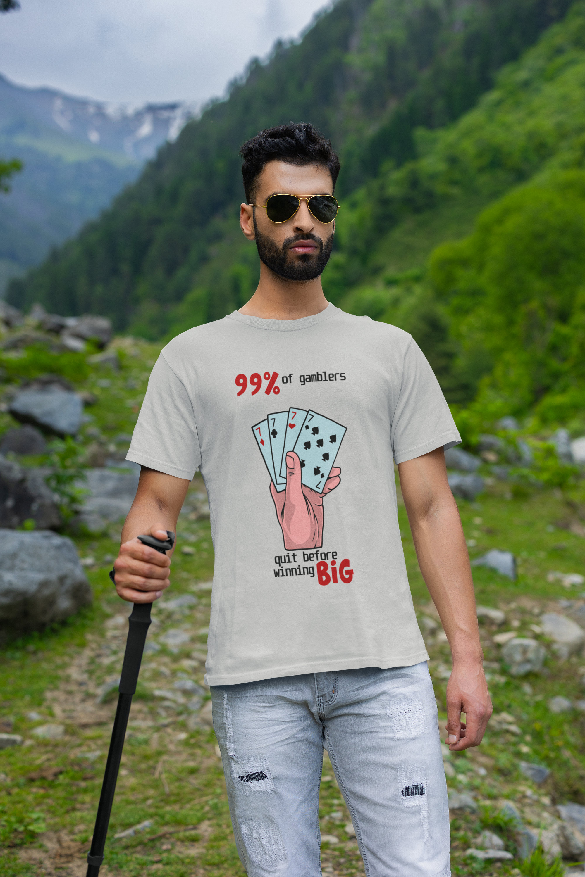 99% of Gamblers Quit Before Winning BIG - Funny Meme T-shirts for Men L ...