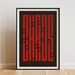 Punky Wall Art in Black & Red, Chaos Poster Lettering Bold Typography ...
