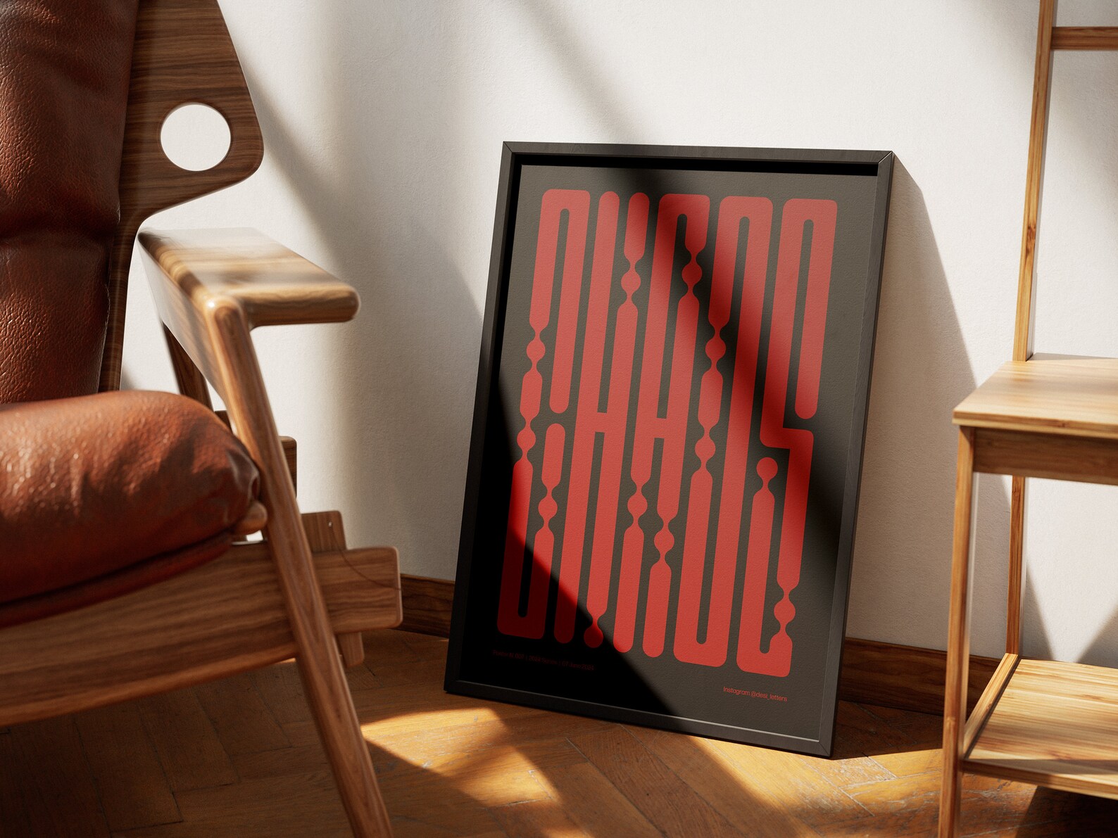 Punky Wall Art in Black & Red, Chaos Poster Lettering Bold Typography ...