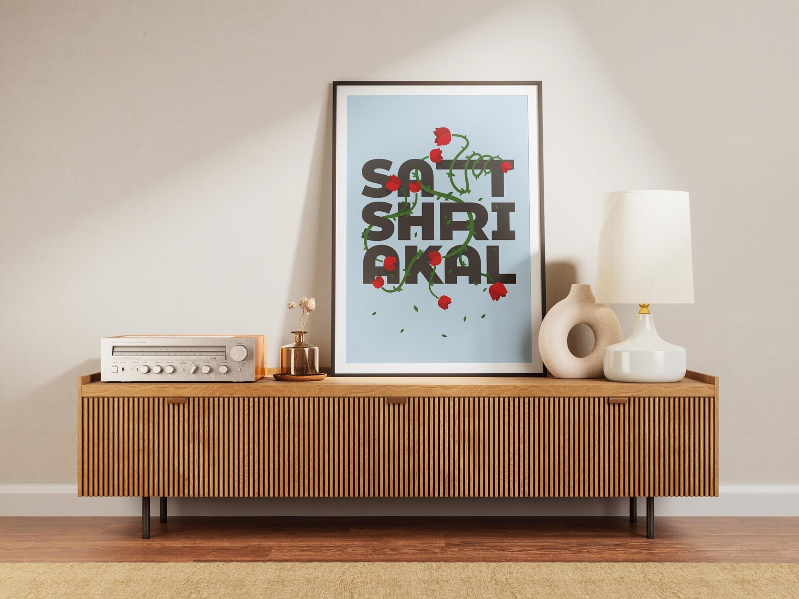 Sikh Greeting Poster, Satshriakal Wall Art Home Decor, South Asian ...