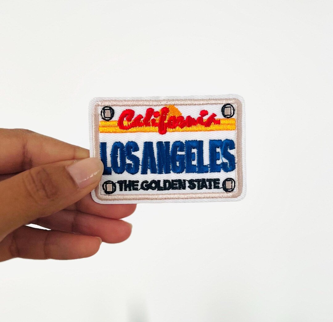 Los Angeles License Plate Iron on Patch Embroidered Pathces LA Patches ...