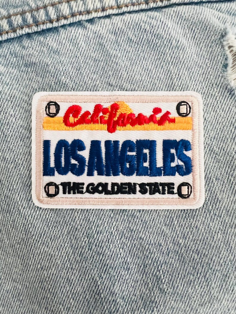 Los Angeles License Plate Iron on Patch Embroidered Pathces LA Patches ...