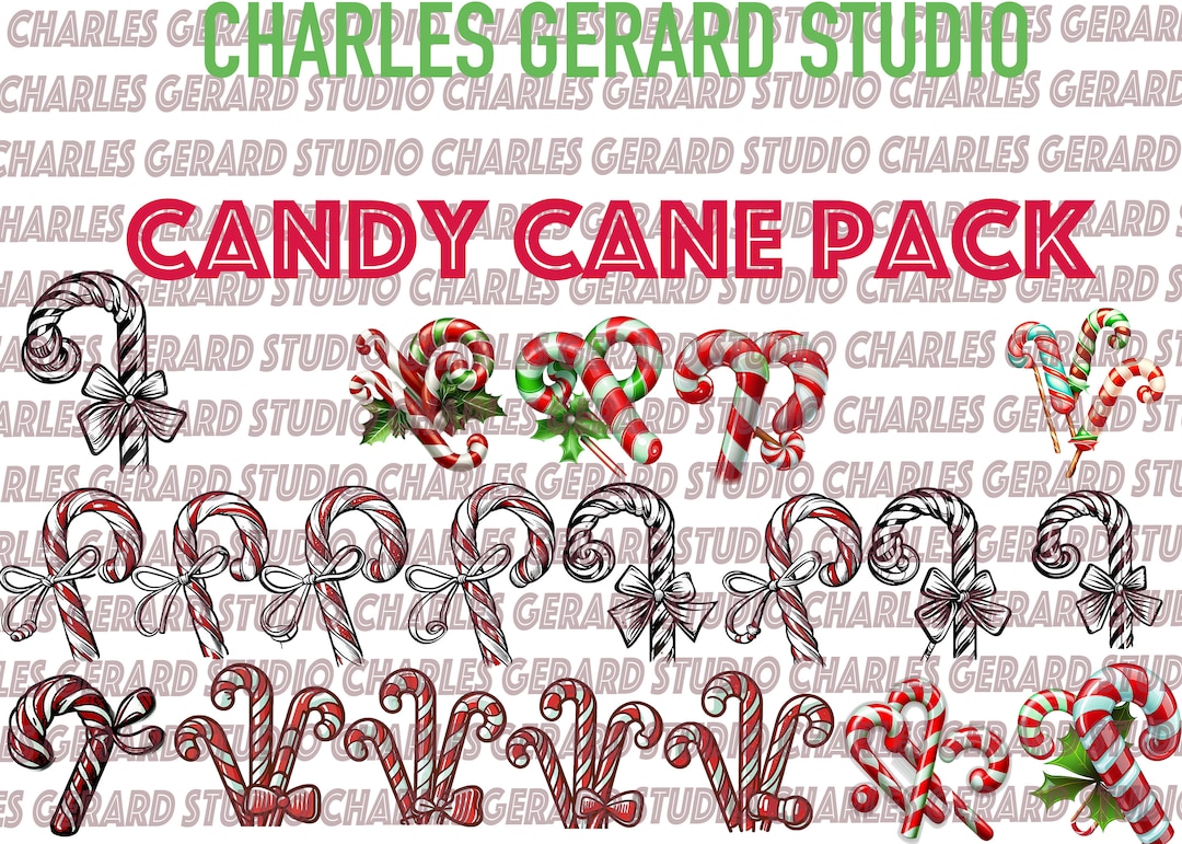 20 Cute Candy Cane Clipart Bundle | 20 Christmas Candy Cane PNG Images ...