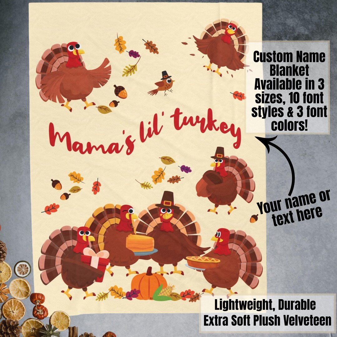 Thanksgiving Blanket Turkey Blanket for Child Lightweight Velveteen ...