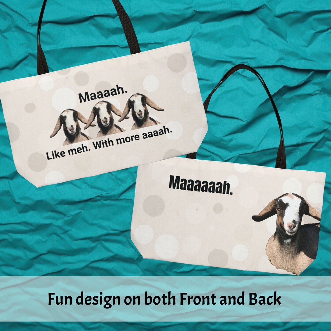 Goat Tote Bag Gift for Goat Mom, Funny Shopping Bag for Goat Lover ...