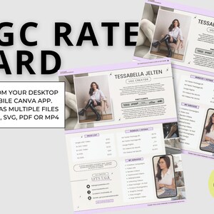 Editable UGC Rate Card Template, Modern Rate Sheet, Minimalistic Media ...