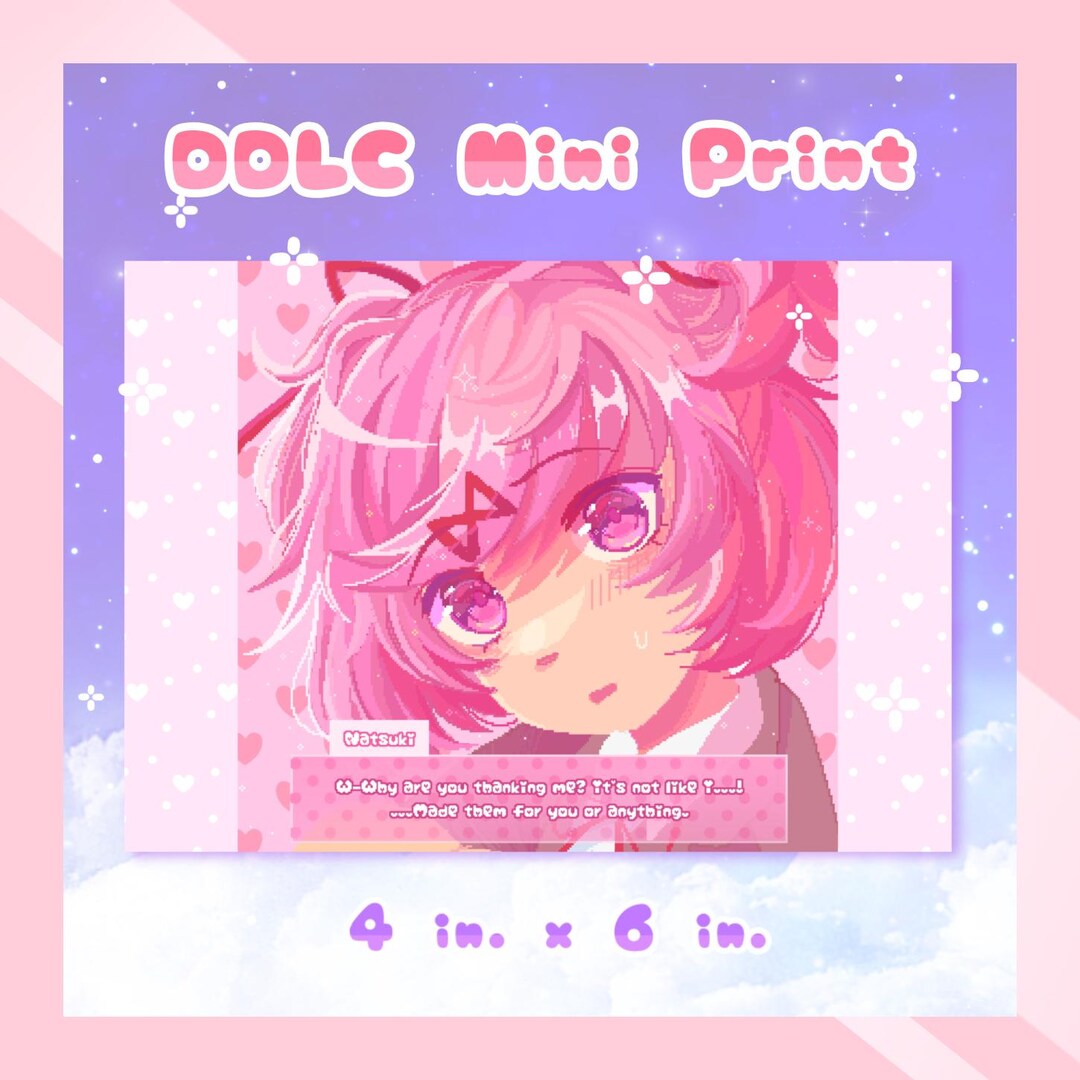 DDLC Doki Doki Literature Club Mini Print | Natsuki - Etsy