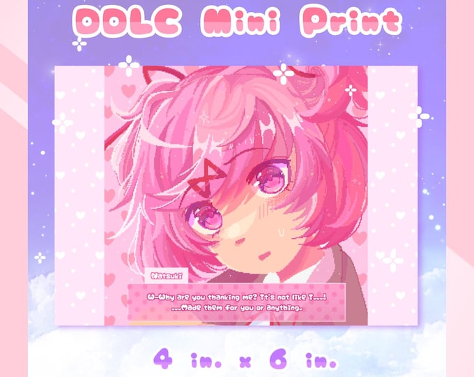 DDLC Doki Doki Literature Club Mini Print | Natsuki - Etsy