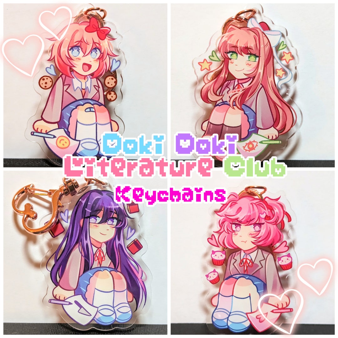 DDLC Doki Doki Literature Club Keychains | Sayori | Natsuki | Yuri | Monika - Etsy