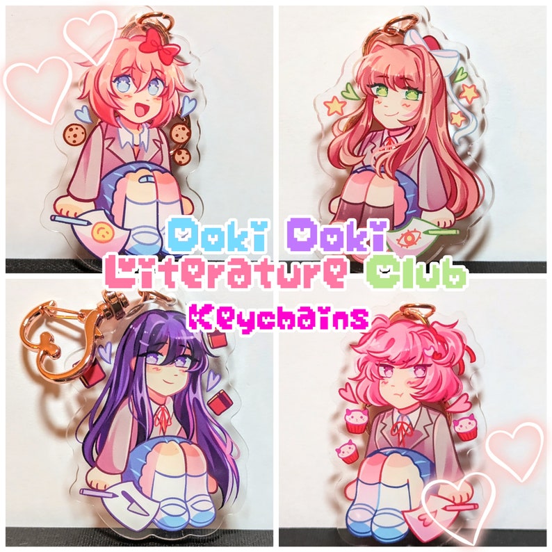 DDLC Doki Doki Literature Club Keychains | Sayori | Natsuki | Yuri ...